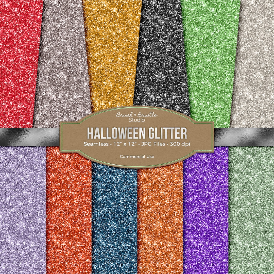 Seamless Halloween Glitter Digital Paper, Texture, Halloween Aesthetic ...