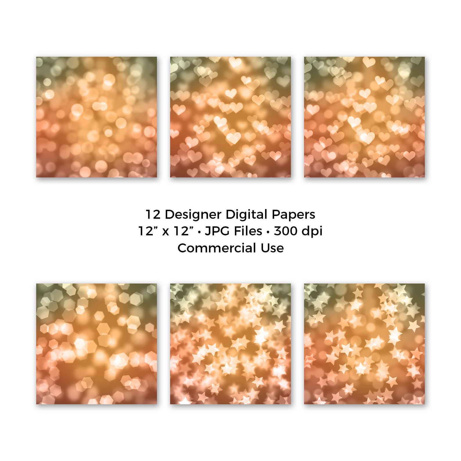 Fall With White Bokeh Digital Paper, Commercial Use, Instant Download ...