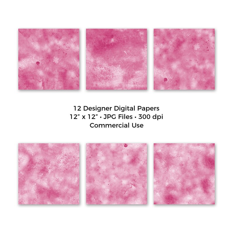 Pink Watercolor Digital Paper, Seamless, Texture, Scrapbook Paper ...