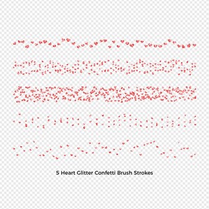 30 Red Glitter Brush Strokes, PNG Overlay Clipart, 5 Sets, Luxury Brush ...