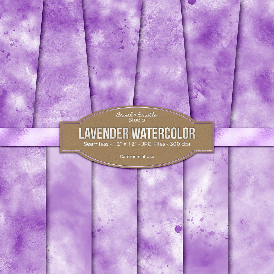 Lavender Watercolor Digital Paper, Seamless, Texture, Scrapbook Paper ...