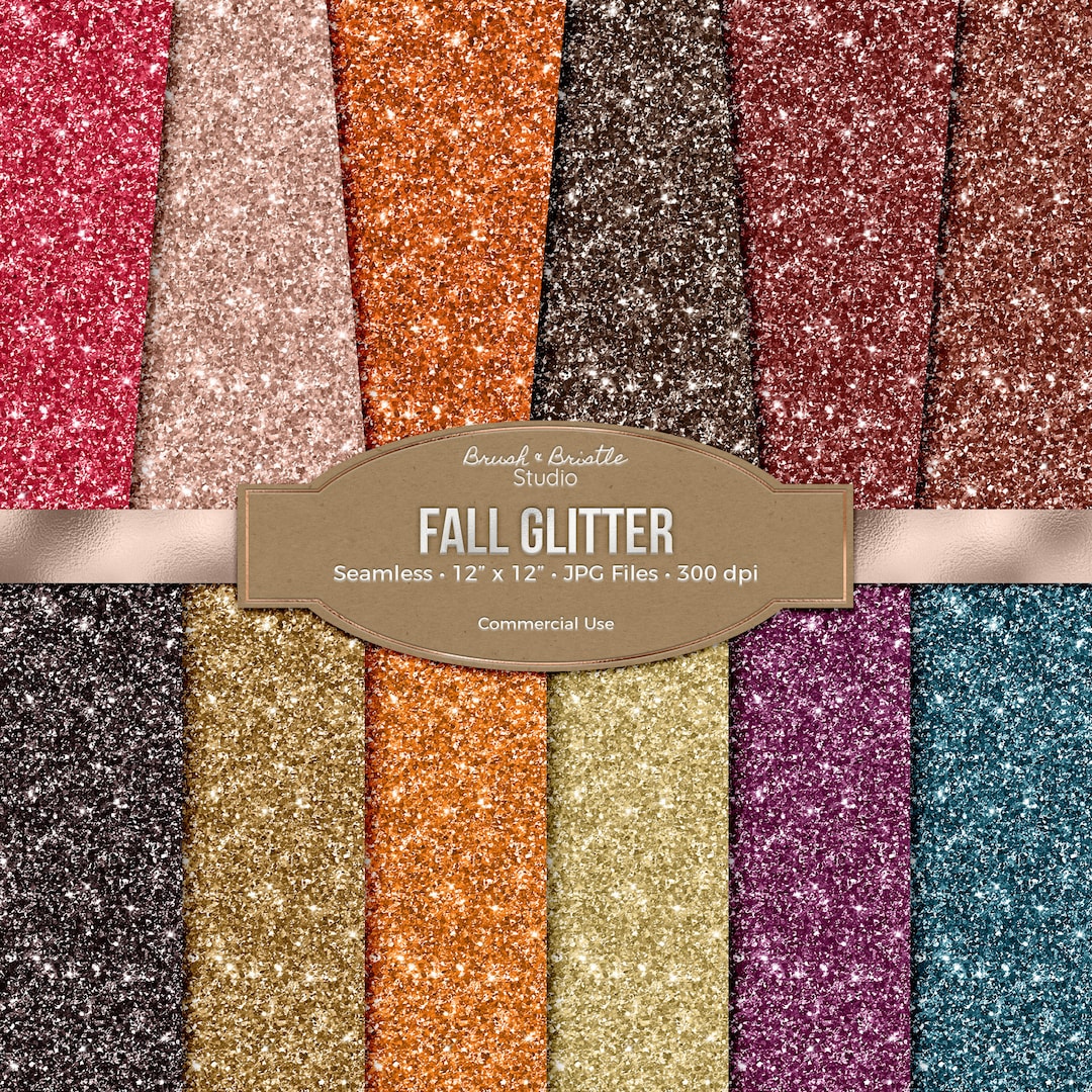 Seamless Fall Glitter Digital Paper, Texture, Autumn Colors, Fall ...