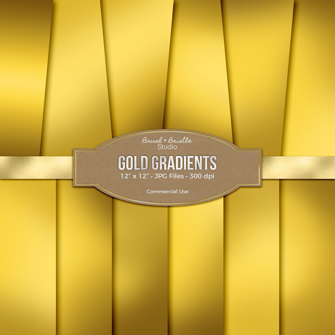 Gold Ombre Gradient Digital Paper, Metallic, Scrapbook Paper ...