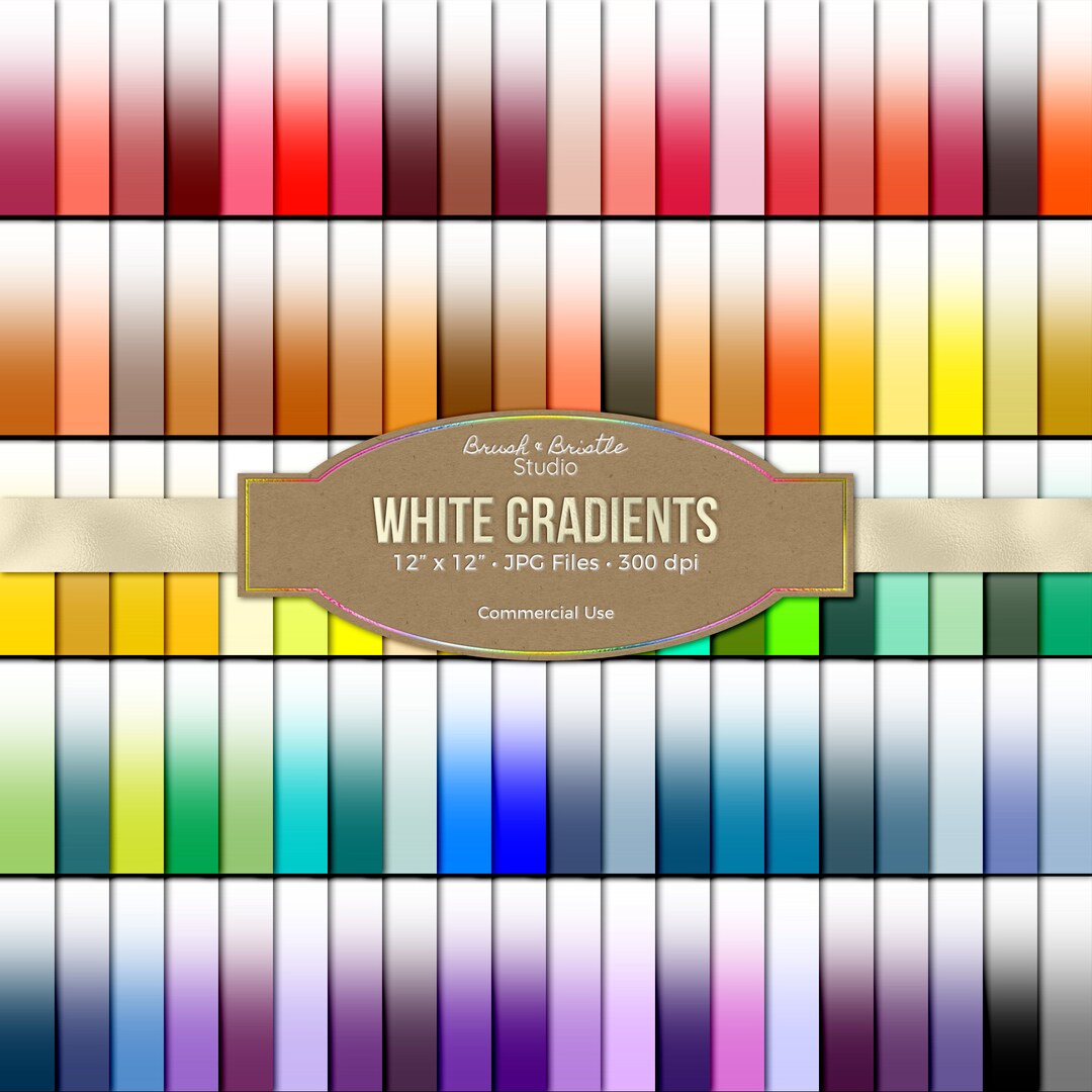 100 White and Colored Ombre Gradient Digital Paper, Scrapbook Paper ...