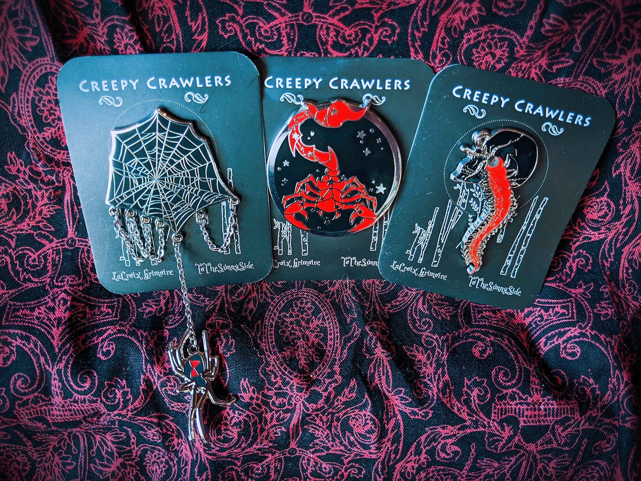 Creepy Crawlers Enamel Pin Set - Spider - Centipede - Goth - Etsy