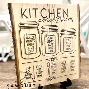 Kitchen Measurement Conversion Chart | Rustic Decor | Kitchen Sign ...