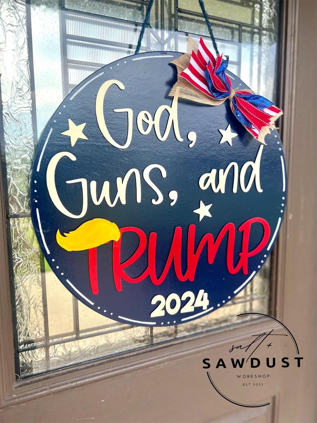 18” Trump Door Hanger | Patriotic Home Décor | Unique Political ...