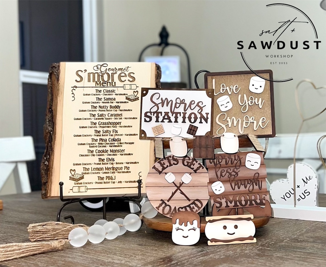 Gourmet S'mores Menu | Smores Decor | Smores Sign | Rustic S’mores Menu ...