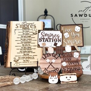 Gourmet S'mores Menu | Smores Decor | Smores Sign | Rustic S’mores Menu ...
