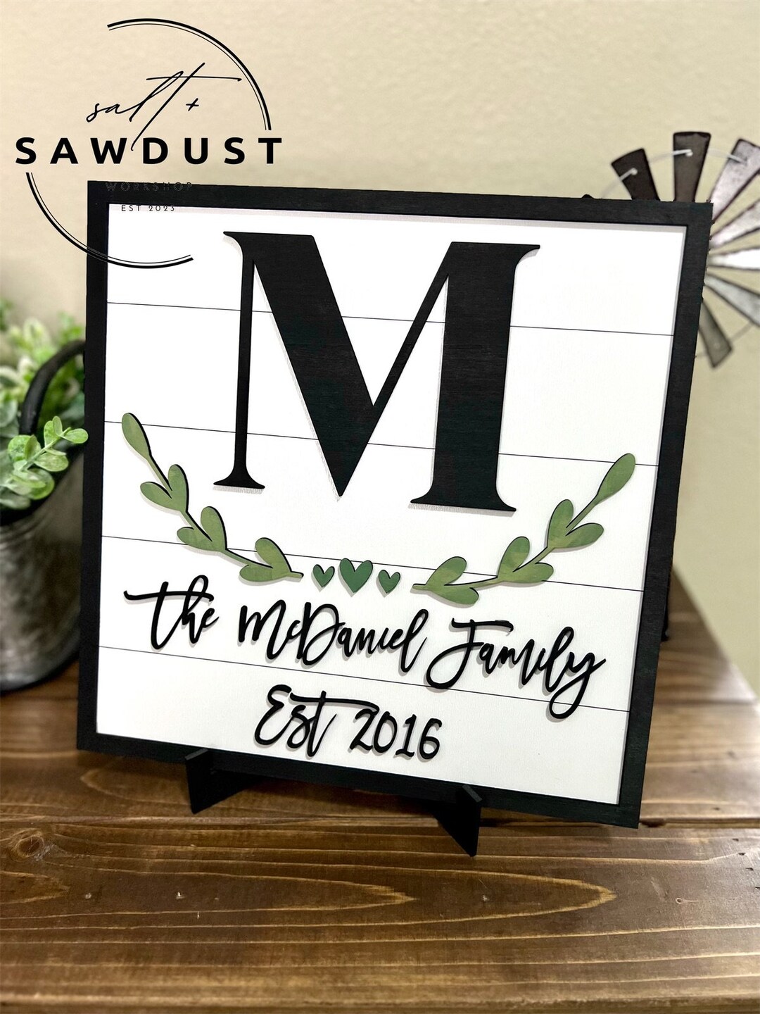 Personalized Initial Family Sign | Custom Initial Family Sign | Rustic ...