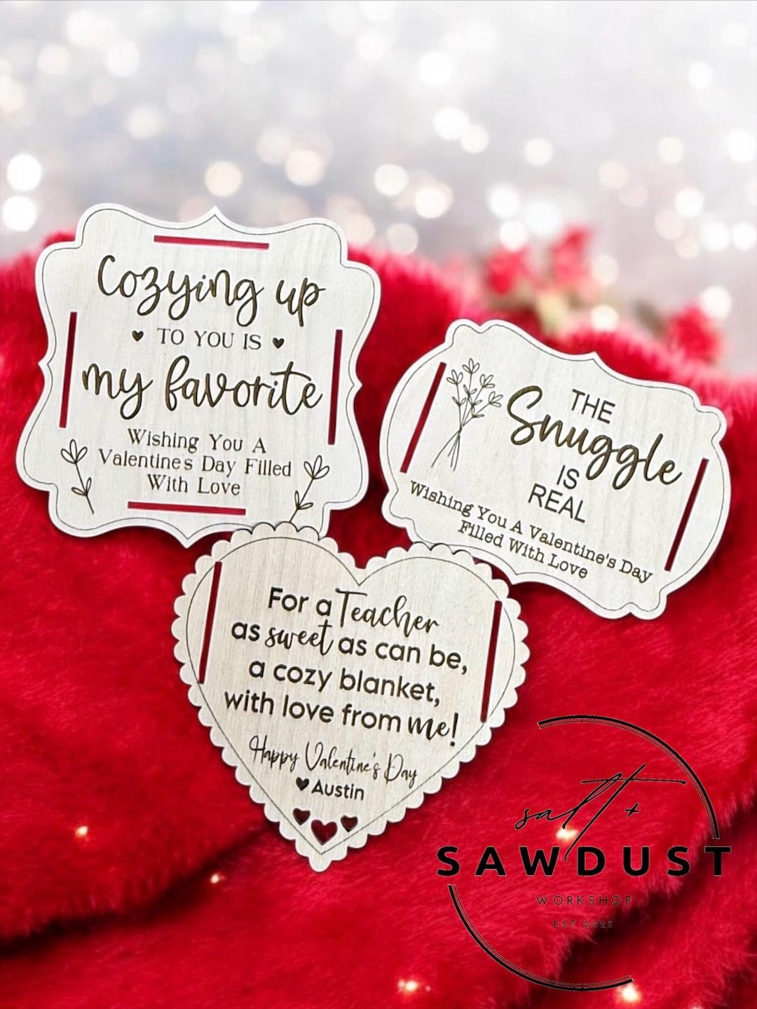 Valentine’s Blanket Tag | Wooden Blanket Tag for Teachers & Loved Ones ...
