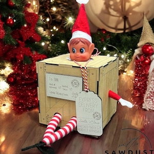 Elf Crate, Personalized Elf Crate, Elf Prop, Christmas Elf, Elf Arrival ...