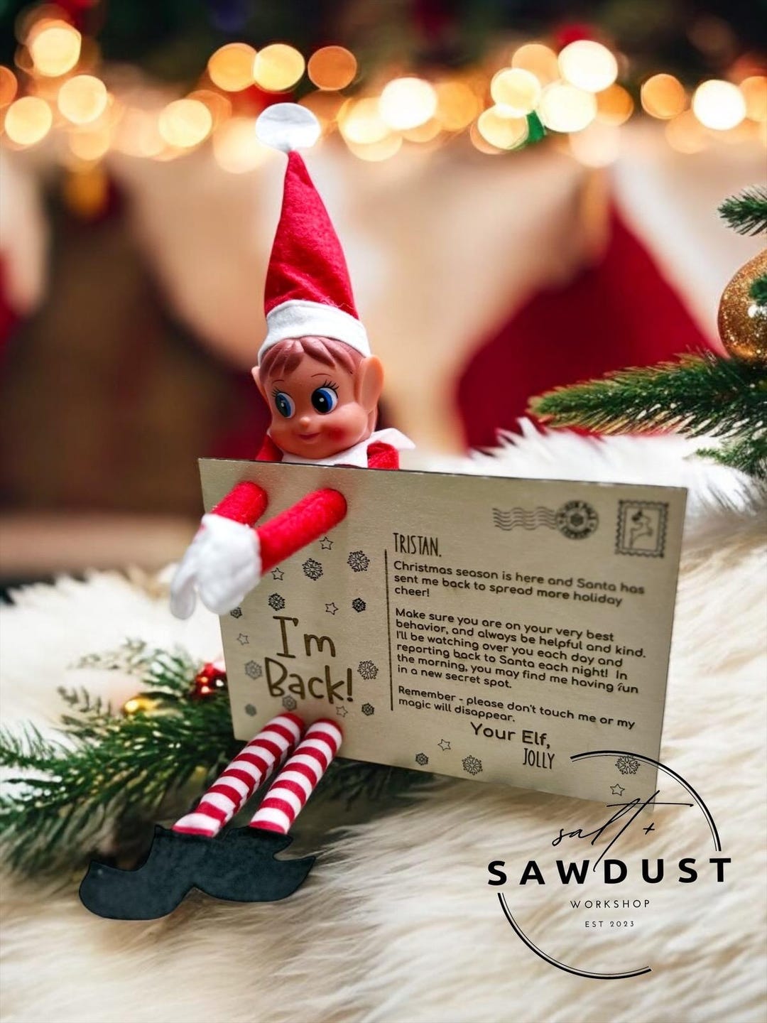 Elf Postcard, Personalized Elf Postcard, Elf Prop, Christmas Elf, Elf ...
