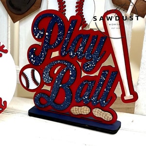 Baseball Tier Tray Decor | Baseball Decor | Play Ball | Baseball Tier ...