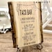 Taco Bar Menu | Taco Bar Decor | Taco Bar Sign | Rustic Taco Bar Menu ...