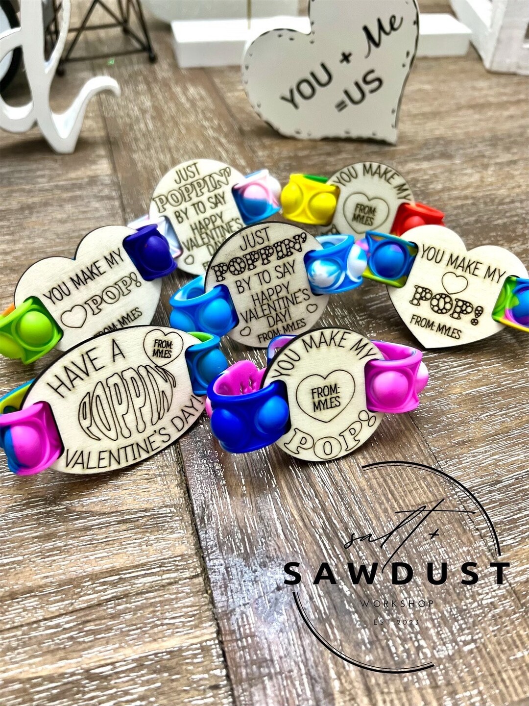 Personalized Kid's Pop It Bracelet Valentines for Classroom | Kid's ...