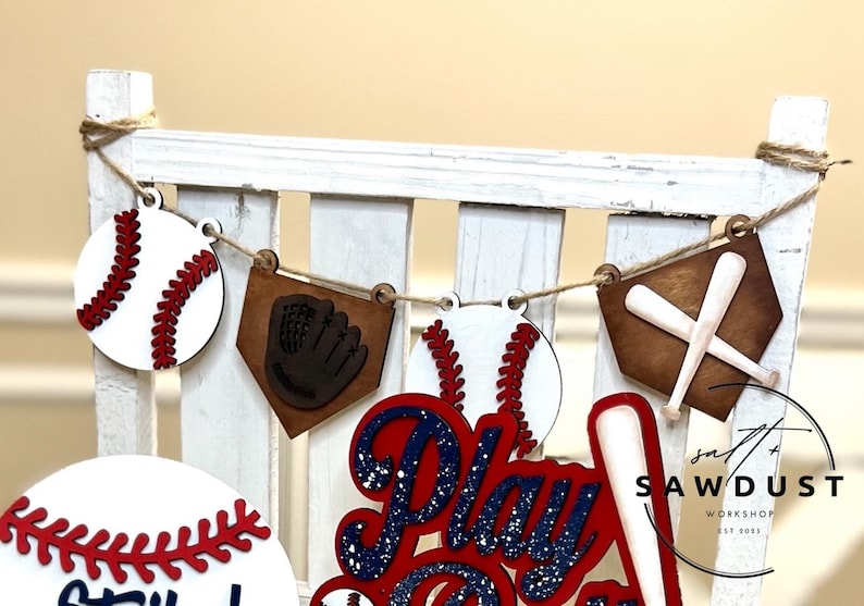 Baseball Tier Tray Decor Baseball Decor Play Ball Baseball Tier Tray ...