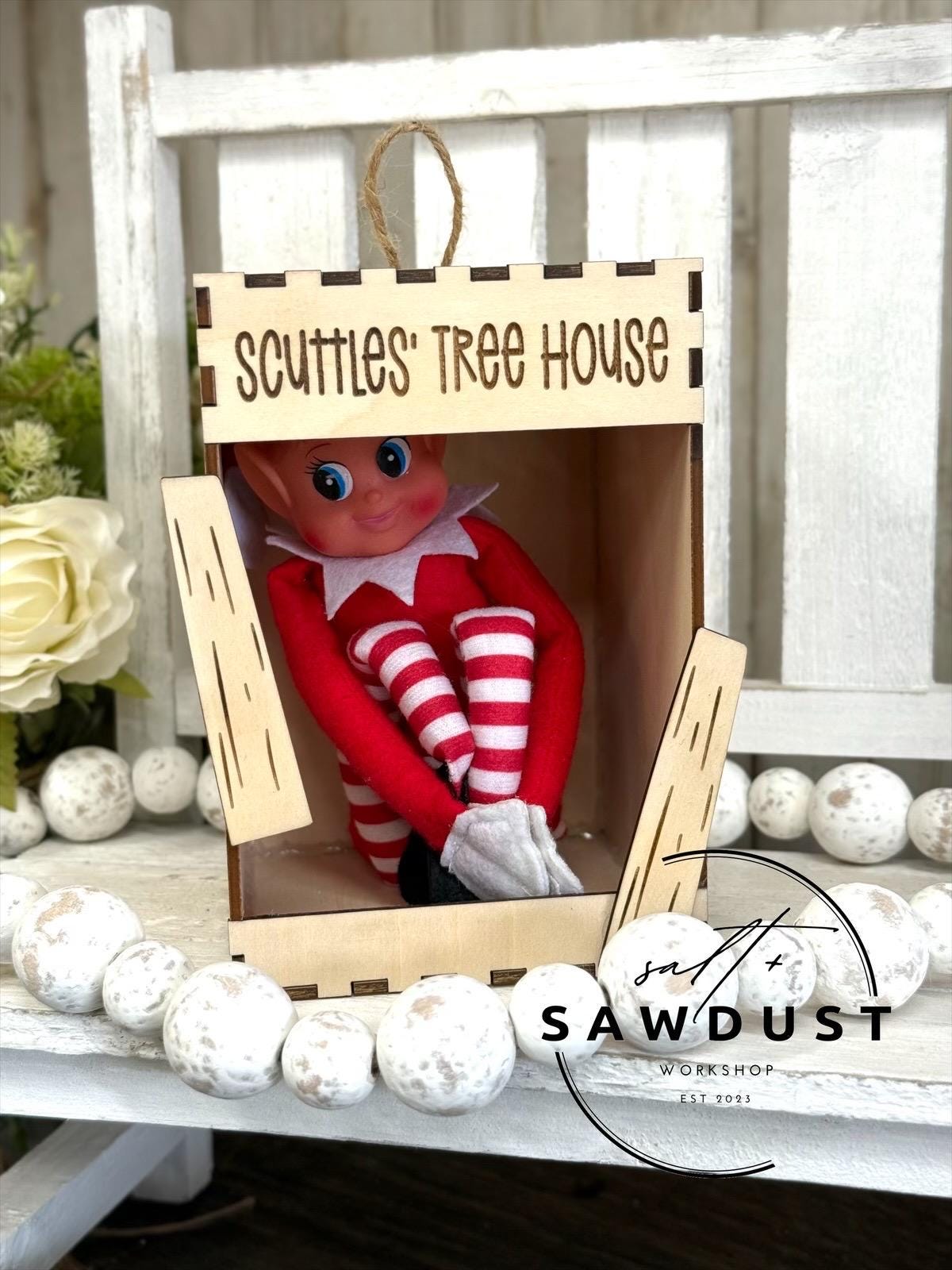 Elf Tree House, Personalized Elf Tree House, Elf Prop, Christmas Elf - Etsy