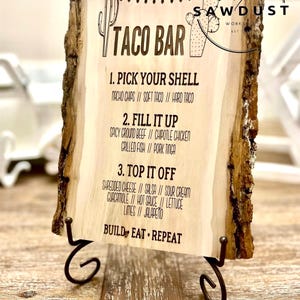 Taco Bar Menu | Taco Bar Decor | Taco Bar Sign | Rustic Taco Bar Menu ...