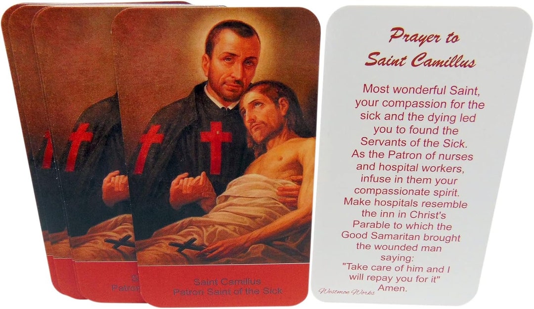St Camillus Holy Card Bulk Pack With Patron Saint of the Sick, Set of ...