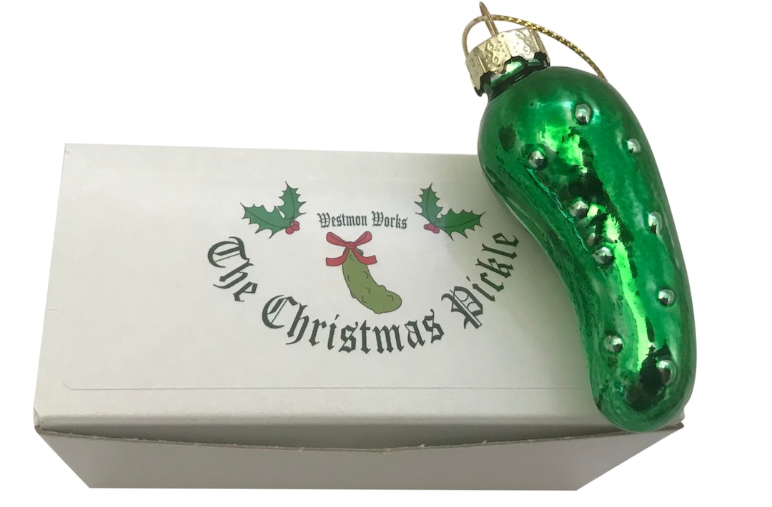 Christmas Pickle Ornament German Tradition Blown Glass Tree Decoration ...