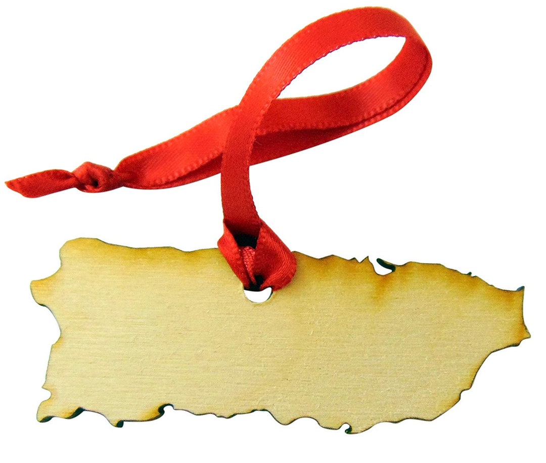 Puerto Rico Wooden Country Christmas Ornament Wood Decoration Handmade ...