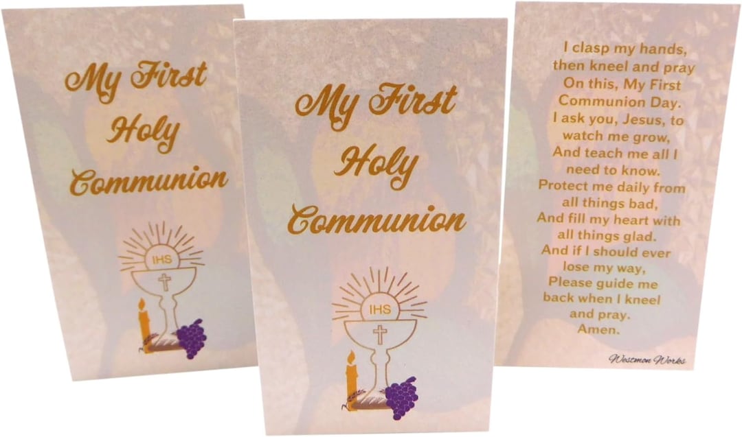 My First Communion Prayer Holy Card Bulk Pack Bundle Students Classroom ...