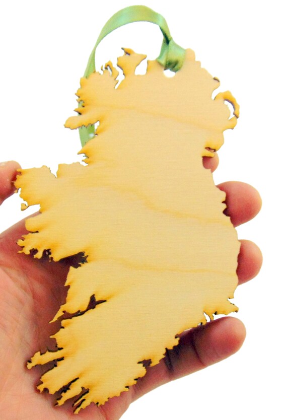Ireland Handmade Wooden County Map Christmas Ornament Decor | Etsy