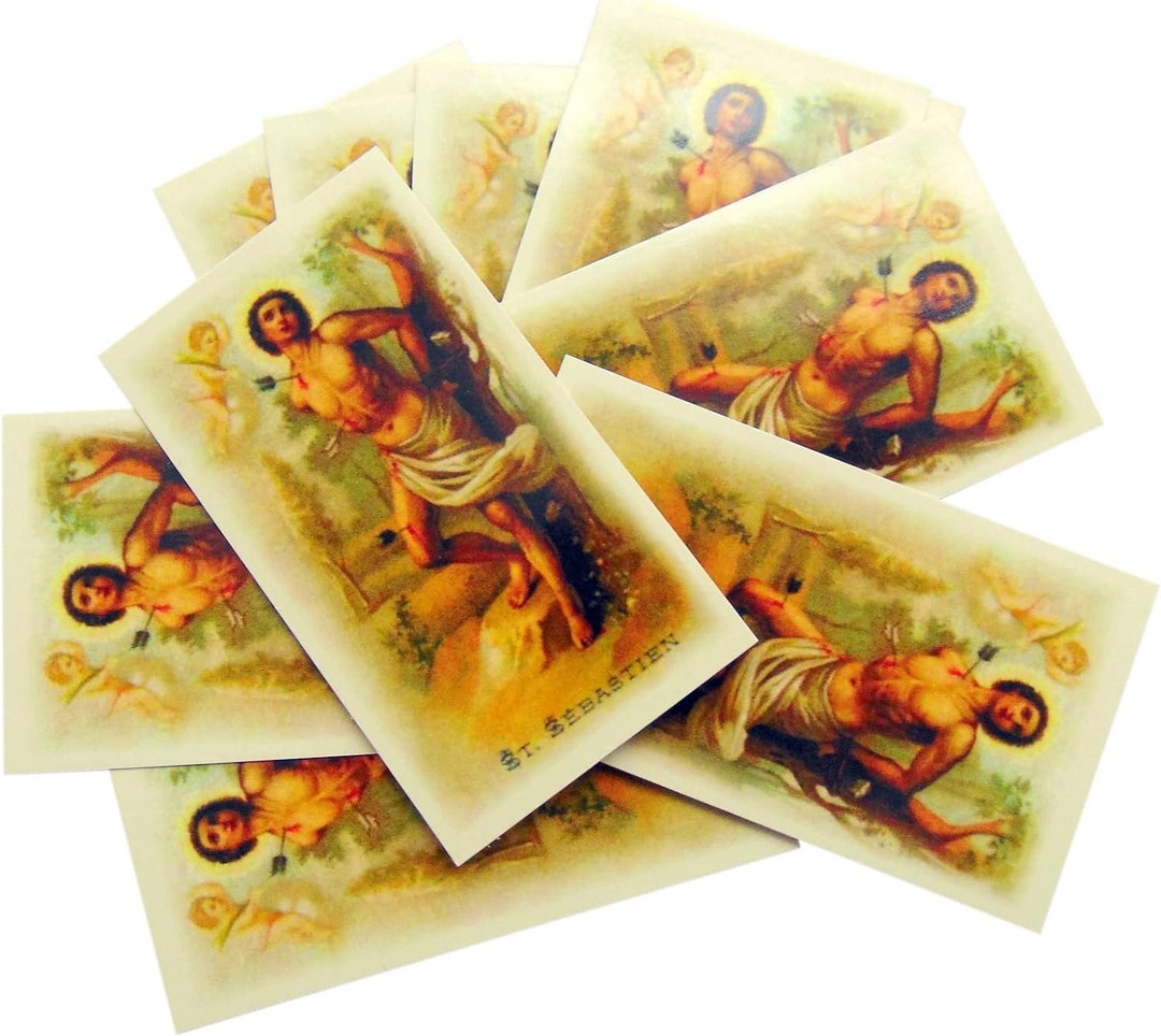 St Sebastian Holy Card Wallet Sized Bulk Pack With Saint Prayer for ...