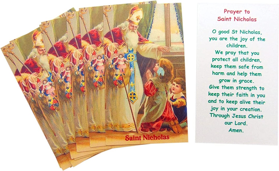 St Nicholas Holy Card Set Prayer to Saint Real Santa Classroom Set ...