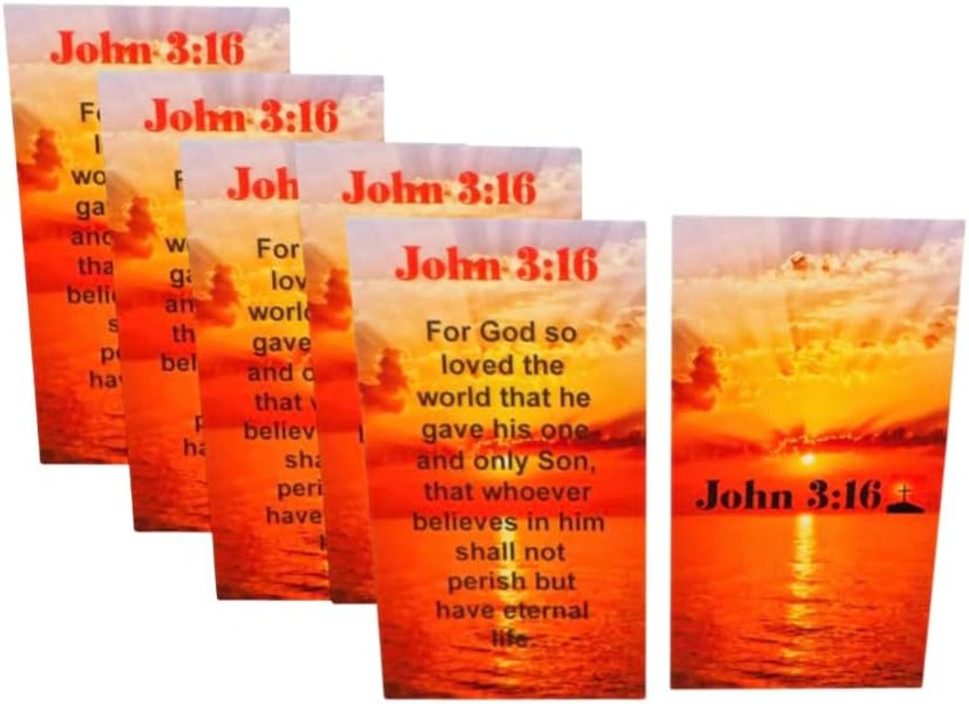 John 3:16 Holy Card Bulk Pack Prayer Christian Bible Scripture Passage ...