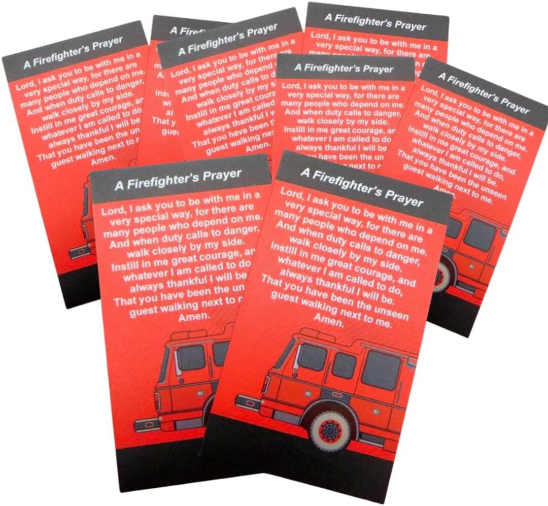 Firefighters Holy Card Bulk Pack Fireman Prayers Double Sided Cards ...