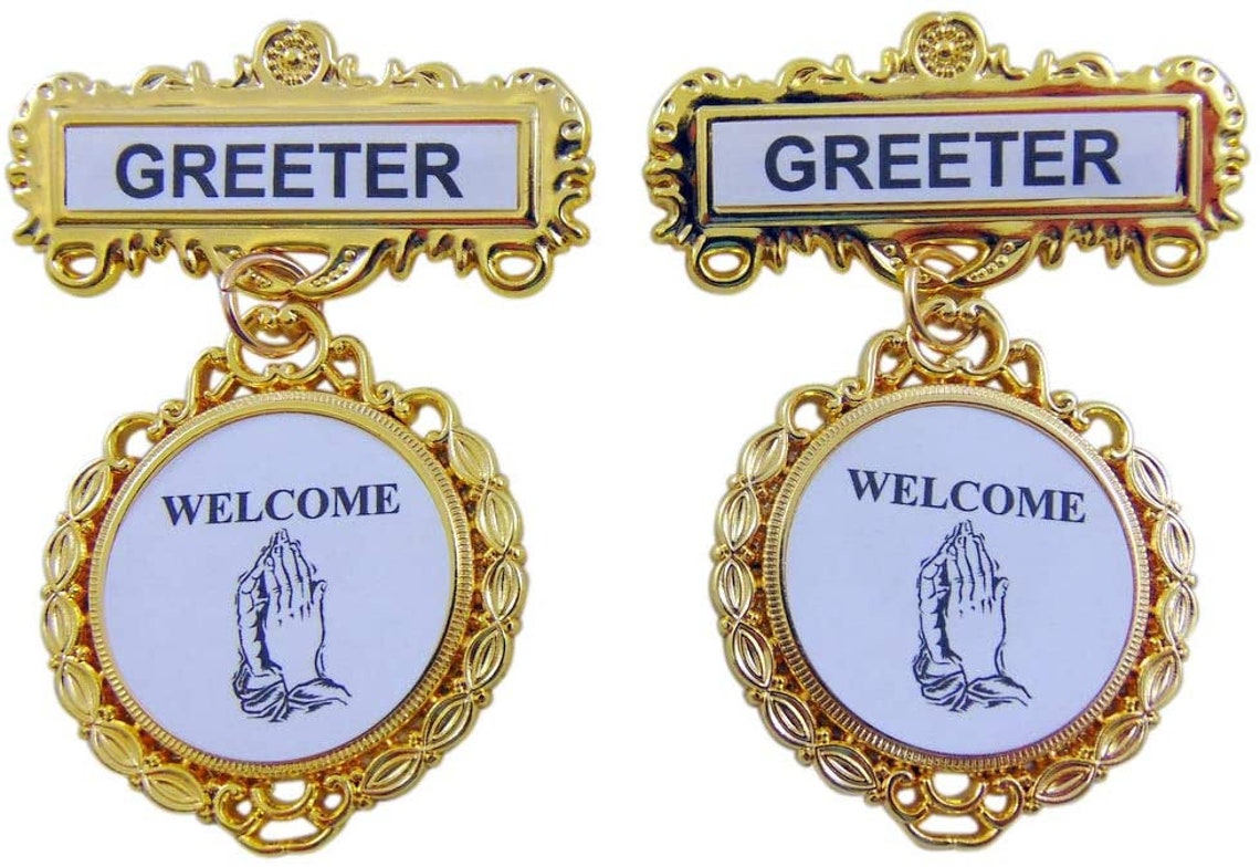 Greeter Badge Welcome Pin Christian Church Service Accessory | Etsy