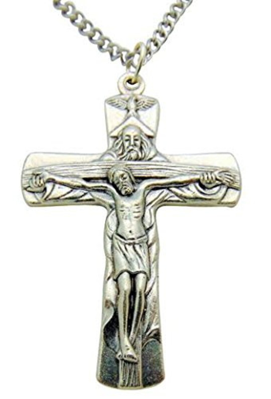Trinity Vatican Crucifix 2 Inch Catholic Cross Silver Tone Metal on ...