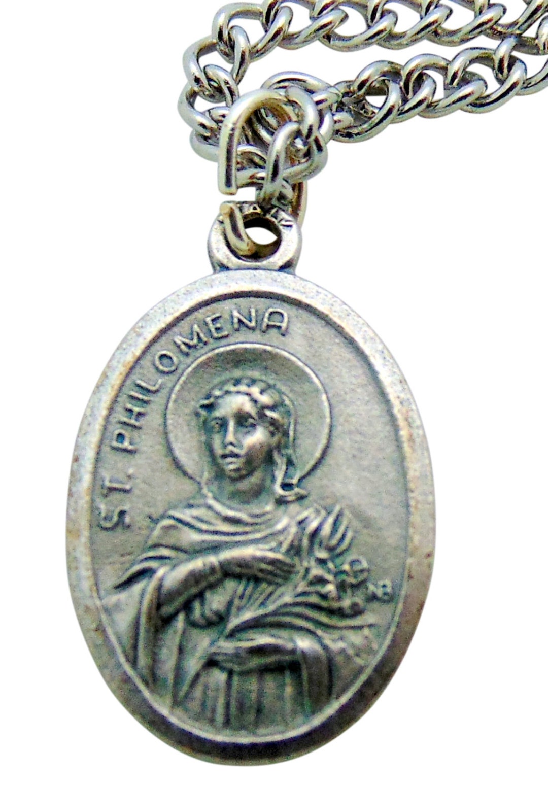St Philomena Medal 3/4" Pendant W/ 24" Chain - Etsy