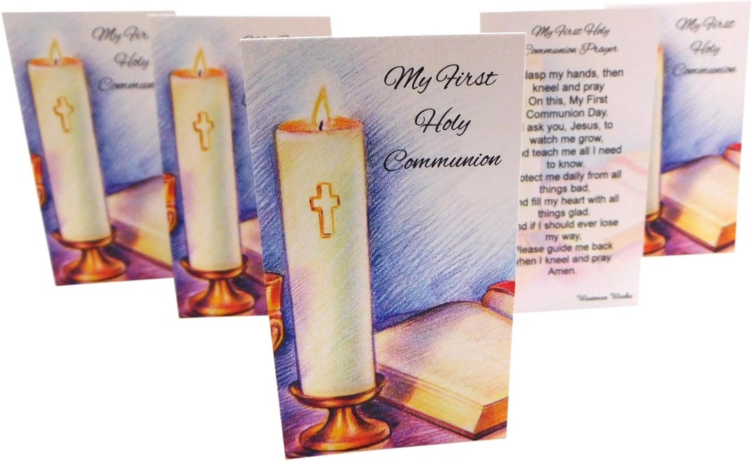 First Communion Holy Card Bulk Pack, Student Prayer Cards, Set of 10 - Etsy