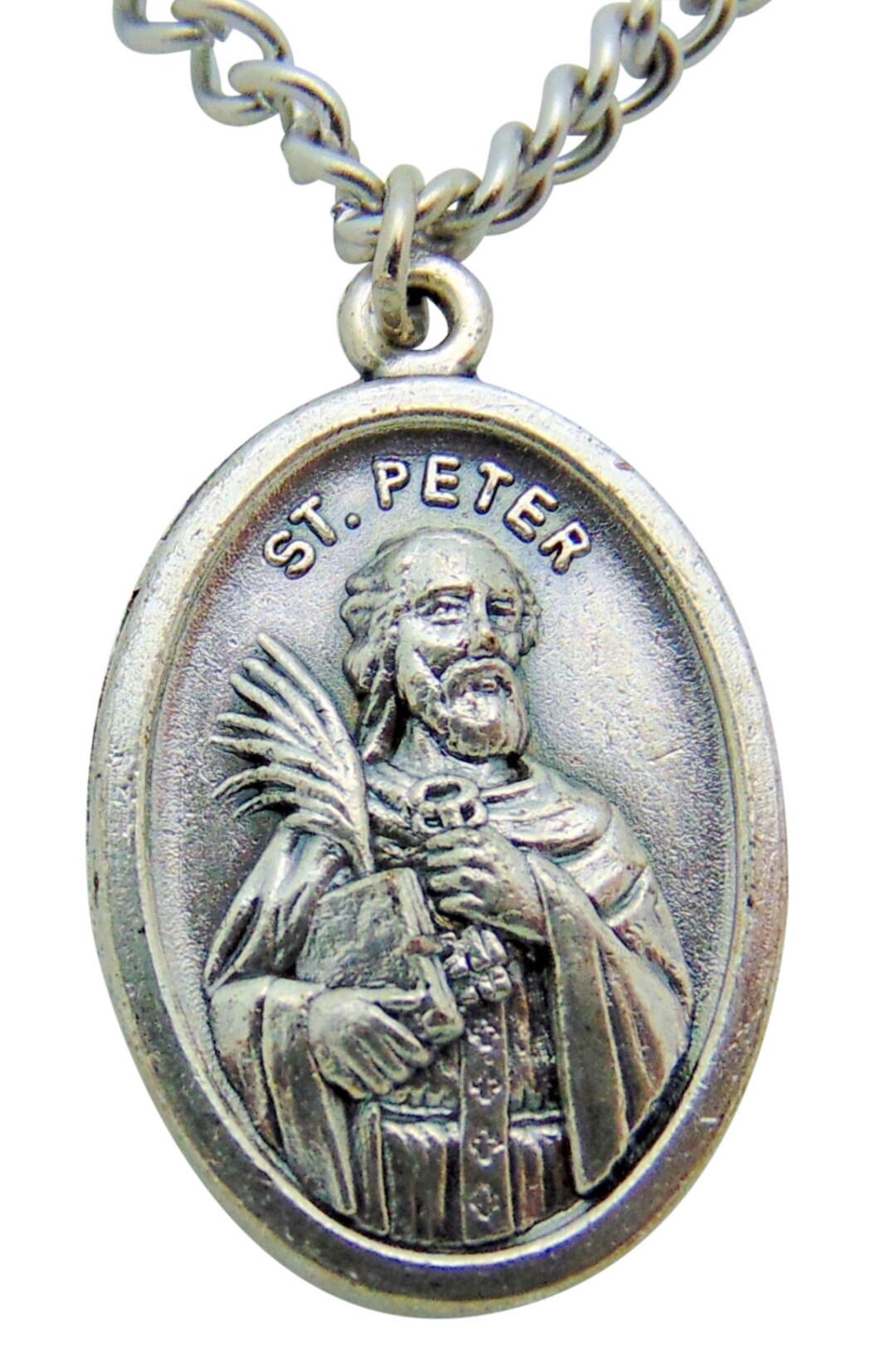 St Peter Medal 3/4" Pendant W/ 24" Stainless Steel Chain - Etsy