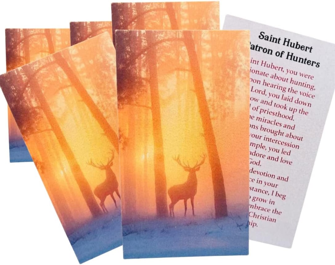 St Hubert Holy Cards Patron Saint of Hunters Bulk Hunting Prayer Pack ...