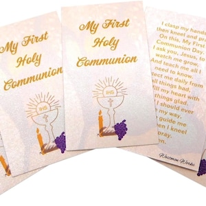 My First Communion Prayer Holy Card Bulk Pack Bundle Students Classroom ...