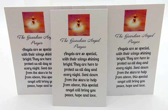 Guardian Angel Holy Card Set Prayer to the Angels Classroom - Etsy