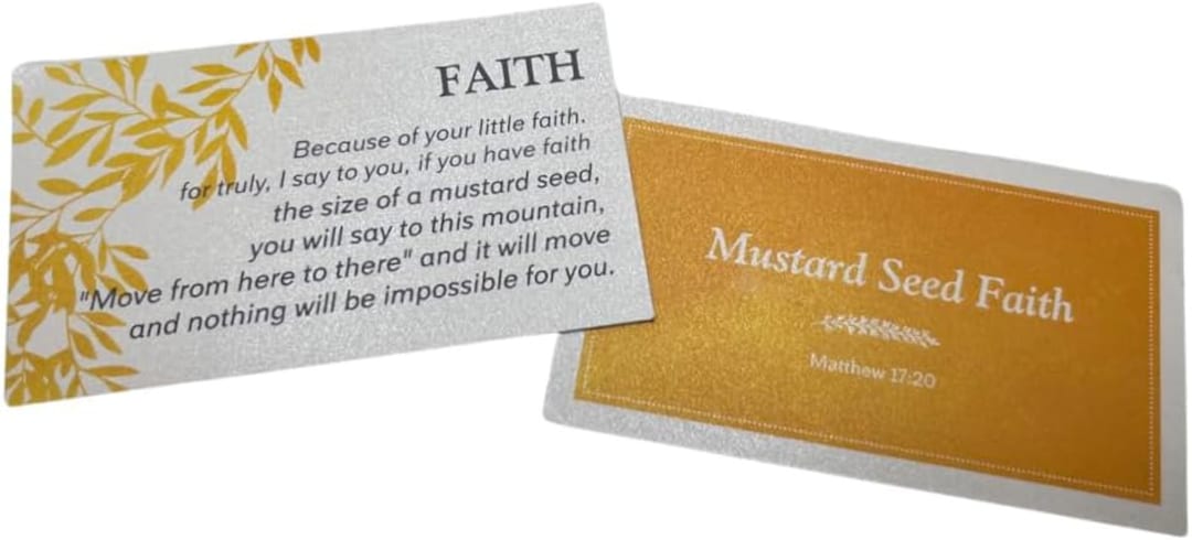 Faith of a Mustard Seed Holy Card Bulk Pack With Matthew 17:20 Prayer ...