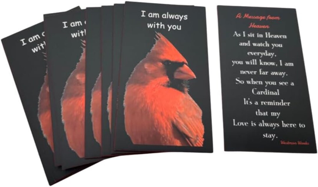 Cardinal Memorial Prayer Cards With Messages From Heaven Made in the ...