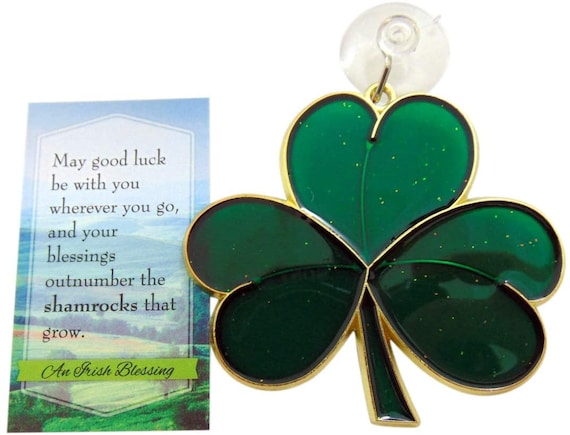 Shamrock Suncatcher Irish Blessing Prayer Card and Irish Sun | Etsy
