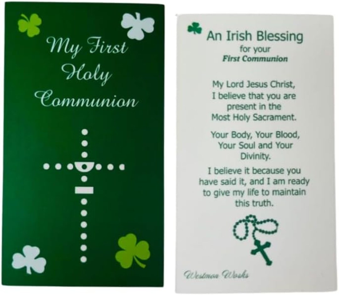 Irish First Communion Blessing Holy Card Bulk Set With Prayer Pack of ...