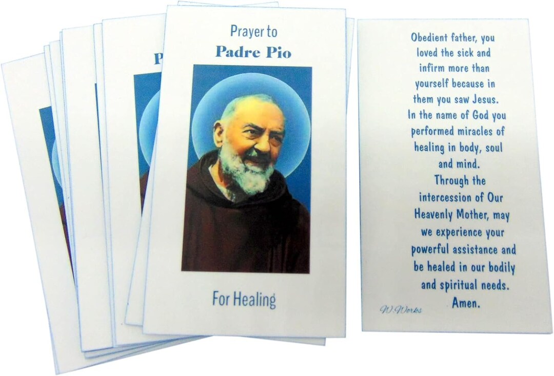 St Pio Holy Card Bulk Pack Thicker Cards With Saint Image and Padre ...
