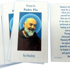 St Pio Holy Card Bulk Pack Thicker Cards With Saint Image and Padre ...