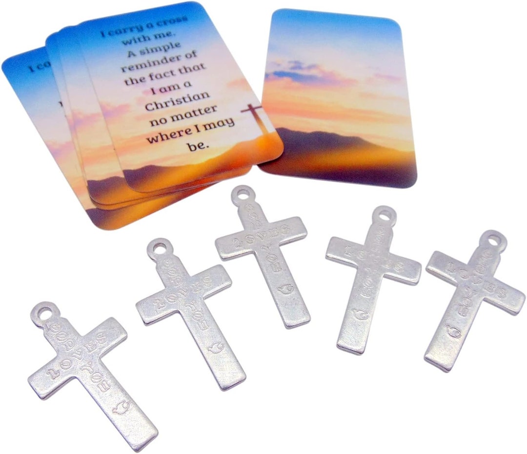 God Loves You Metal Cross Bulk Pack Pocket Size Crosses Faith Reminder ...
