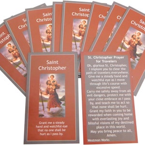 St. Christopher Holy Card Set, Travel Protection, USA Made - Etsy