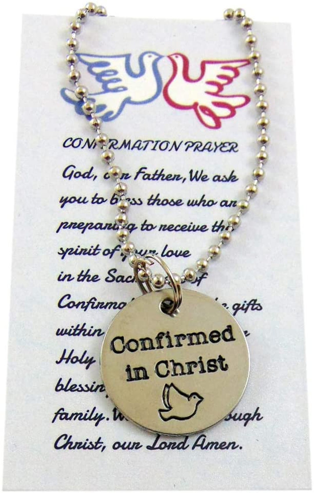 Confirmed in Christ Pendant Necklace With Confirmation Prayer - Etsy