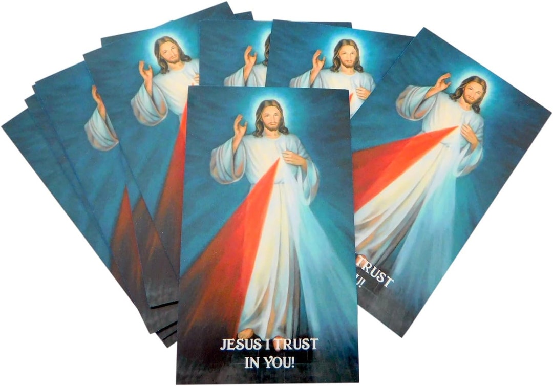 Divine Mercy Holy Card Bulk Pack Wallet Sized With Prayer on Back USA ...